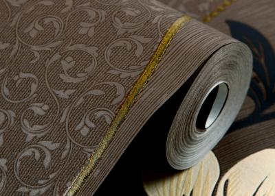Cina Carta da parati interna floreale con i materiali non tessuti, colore della decorazione della Camera di Brown in vendita