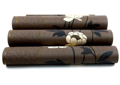 Cina Carta da parati interna floreale con i materiali non tessuti, colore della decorazione della Camera di Brown in vendita