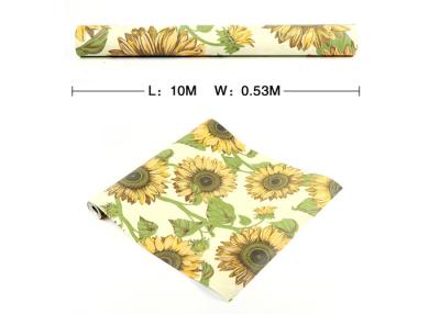 Cina Carta da parati moderna del salone del modello del girasole con superficie impressa, colore dorato in vendita