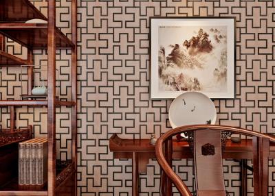 Cina A casa carta da parati impressa 3D/carta da parati moderna del vinile con il modello geometrico della grata del caffè in vendita
