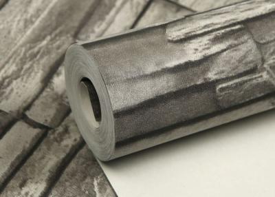 Cina Carta da parati smontabile alla moda del mattone del Faux per il salone, modello di pietra grigio in vendita