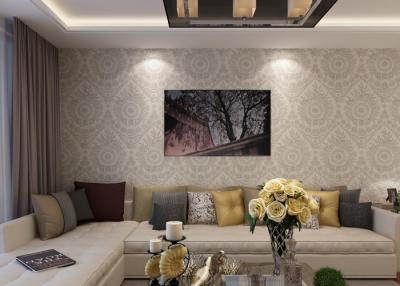 Cina Il Gray bianco ha impresso la retro carta da parati d'annata con il modello floreale simmetrico, il rotolo 0.53*10m/ in vendita