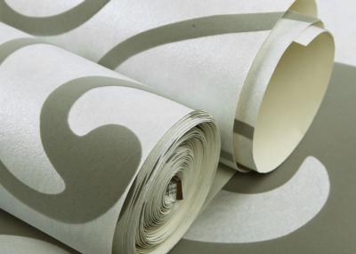 Cina carta da parati bianca e verde strutturata della carta da parati del velluto di 0.53*10m, del velluto per la decorazione domestica in vendita