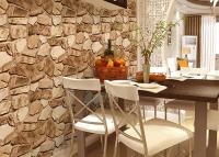 China 3D Effect Stone Pattern Washable Vinyl Wallpaper With Foam Process Natural Style for sale
