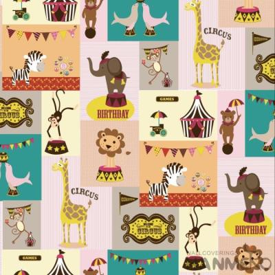 Cina Gli animali operati della carta da parati della camera da letto dei bambini dell'interno progettano il materiale di carta non tessuto in vendita