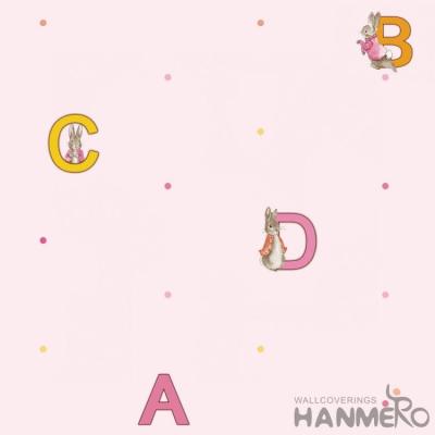 Cina Wallcovering inglese moderno di colore di rosa della carta da parati della camera da letto dei bambini delle lettere in vendita
