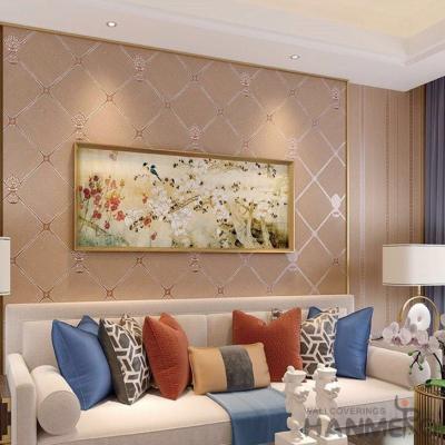 Cina Decorazione domestica elegante del nuovo di arrivo di giallo 0.53*10M della pelle scamosciata della carta da parati modello di Germetric in vendita