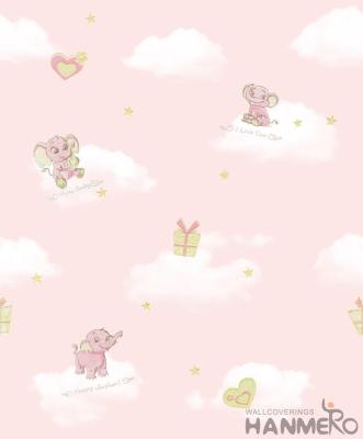 Cina Fabbrica cinese di Wallcovering del PVC della carta da parati della stanza di bambini della famiglia del fumetto dell'elefante moderna in vendita