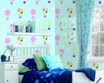 Cina Carta da parati blu di progettazione di Catoon di colore della fabbrica dell'interno dei bambini della stanza di rosa cinese di Wallcovering in vendita