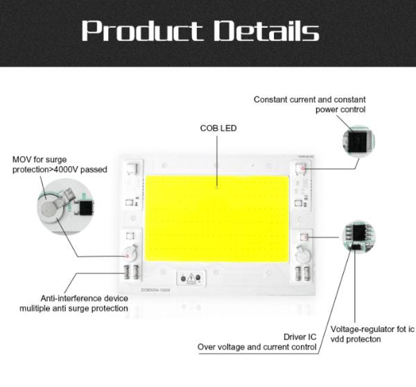 No Drive High Power Cob Led Chip On Board For Led Flood Light