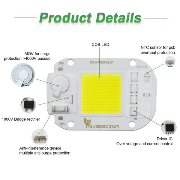 Dimensione 60mm COB LED Modulo 220V 1000K per la cura della lampada di crescita della pianta Chip