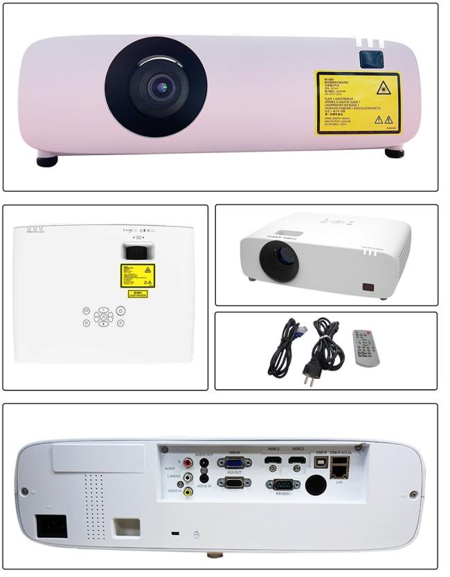 Detailed view of MX-STD5300X projector connections and controls