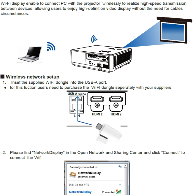 Wireless display connectivity options
