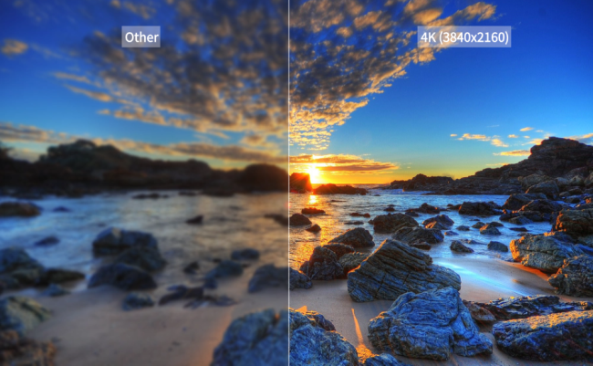 4K resolution projection example