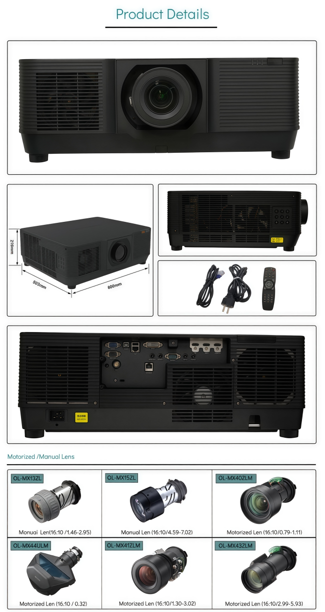 Projector specifications diagram