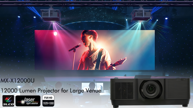 MX-X12000U Laser Projector showing high-quality image projection