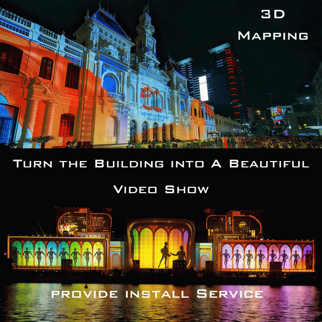 MX-X20000U projector in 3D mapping application
