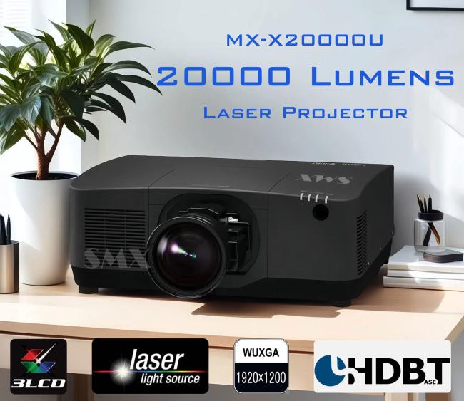 20000 Lumen Laser Projector showing high brightness projection