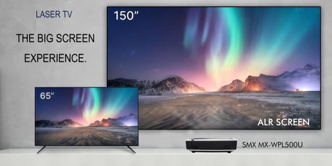 Laser TV setup with ALR screen