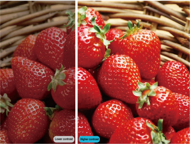 High contrast projection example