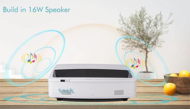 Built-in speaker detail of laser projector