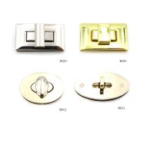 China 40mm Rectangular Metal Twist Lock Nickel Plated Handbag Bag Hardware for sale