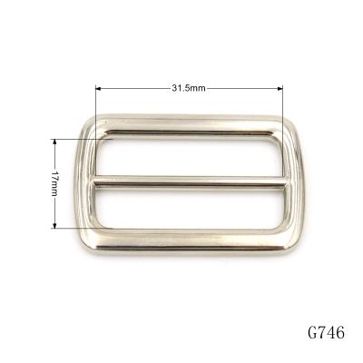China 32mm Metal Slide Adjuster Flat Tri Glide Buckle Silver For Bags And Straps for sale