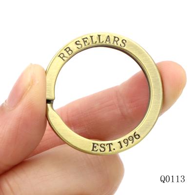 China 25mm Antique Brass Split Key Rings Brushed Metal Keychain Rings 1 Inch for sale