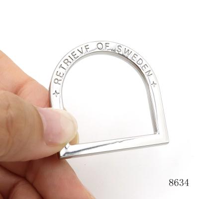 China Chrome Plated Metal D Ring Custom Engraved Metal D Buckle For Leather Bags for sale