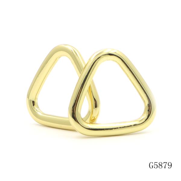 Quality 21mm Webbing D Ring Gold Plated Dog Harness D Ring Triangle for sale