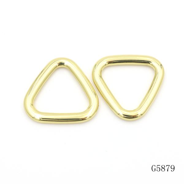 Quality 21mm Webbing D Ring Gold Plated Dog Harness D Ring Triangle for sale