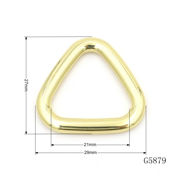 Quality 21mm Webbing D Ring Gold Plated Dog Harness D Ring Triangle for sale