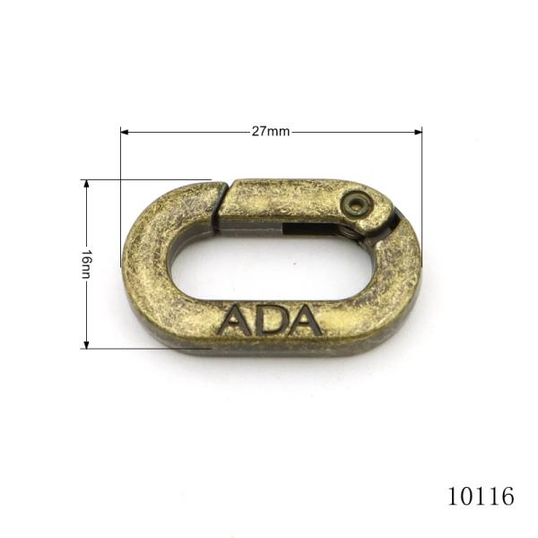 Quality Small Key Chains Accessories Oval Spring Ring Clasp With Custom Engraved Logo for sale
