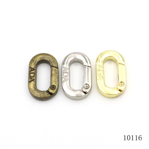 Quality Small Key Chains Accessories Oval Spring Ring Clasp With Custom Engraved Logo for sale