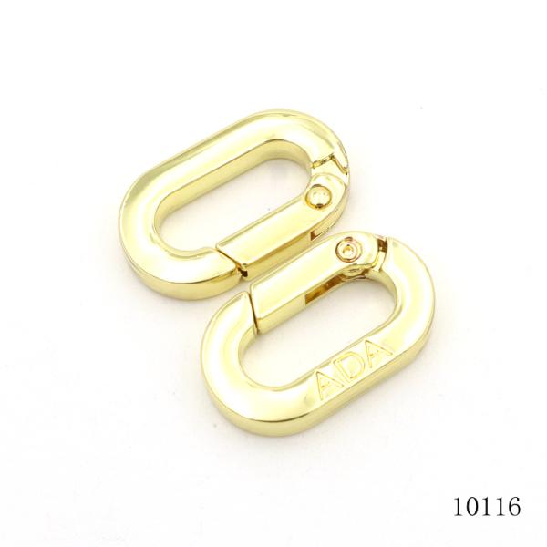 Quality Small Key Chains Accessories Oval Spring Ring Clasp With Custom Engraved Logo for sale