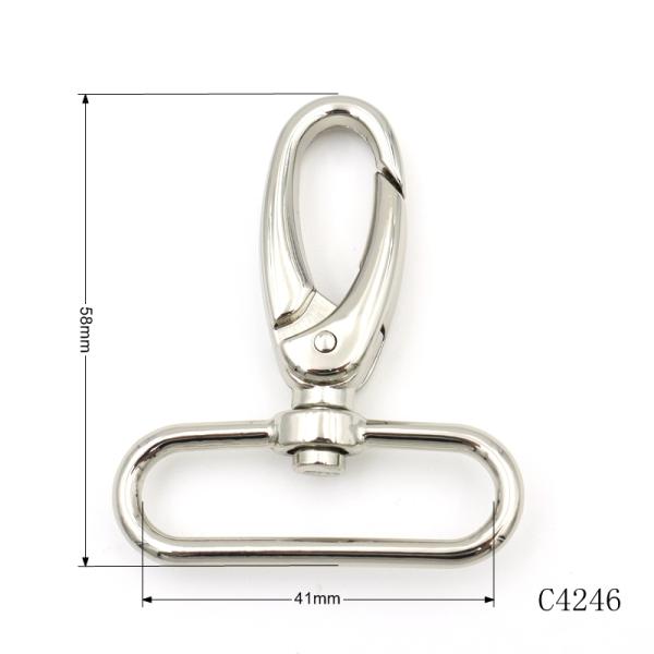 Quality 41mm Nickel Snap Hook OEM ODM Bag Snap Hook For Handbag Hardware for sale