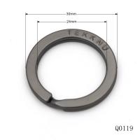 China Matte Black Split Key Ring 25mm Stainless Steel Custom Logo Engraved Keychain Ring for Branding for sale