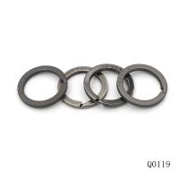 China Matte Black Split Key Ring 25mm Stainless Steel Custom Logo Engraved Keychain Ring for Branding for sale