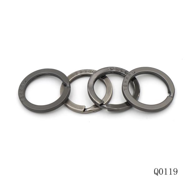 Quality Matte Black Split Key Ring 25mm Split Rings For Keyrings , Keychain Ring for sale