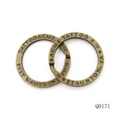 China 25 mm Antique Brass Split Rings Custom Logo Split Key Chain Ring for sale