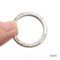 China Silver Plated Waterproof Flat Key Ring 25 mm Deep Engraving Key Chain Accessories for sale