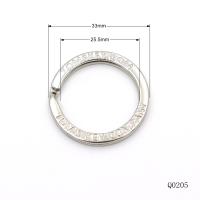 China Silver Plated Waterproof Flat Key Ring 25 mm Deep Engraving Key Chain Accessories for sale