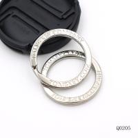 China Silver Plated Waterproof Flat Key Ring 25 mm Deep Engraving Key Chain Accessories for sale