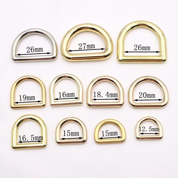 Quality Gold Plated Collar D Ring 27mm D Ring For Bags Leather Strap for sale
