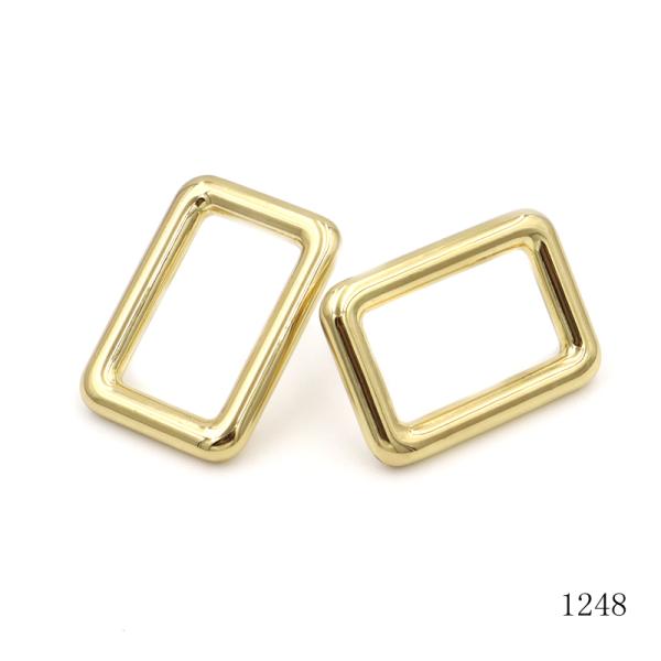 Quality 25.4mm Metal Square Buckle Gold Strap Slide Buckle Rectangle With Smooth Edge for sale