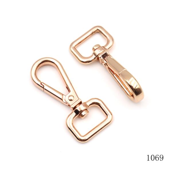 Quality Rose Gold Plating Bag Snap Clasp 15.5mm Snap Hook For Bag Hardware for sale