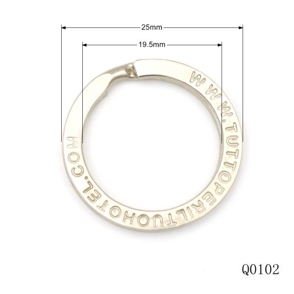 Quality Stamping Logo Split Key Ring 25*19.5mm Metal Split Ring For Car for sale