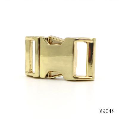 China Shiny Metal Bag Lock Gold Quick Release Buckles 16mm For Pet Accessories for sale