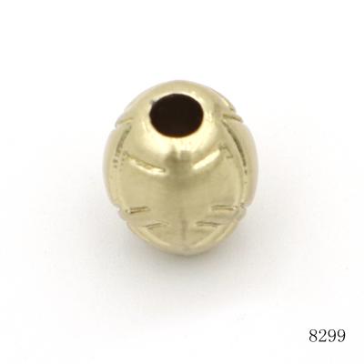 China Zinc Alloy Oval Metal Beads 12x10mm Jewelry Making Spacer Beads With Carved Pattern for sale