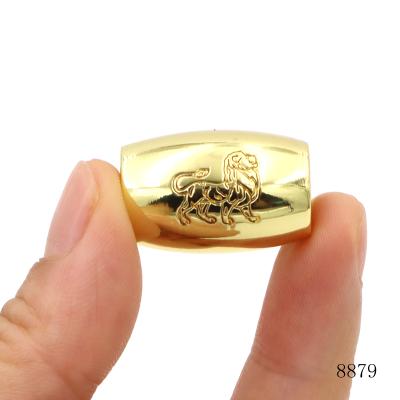 China 24x16mm Gold Spacer Beads Engraved Metal Spacer Beads Oval For Bracelet / Necklace for sale